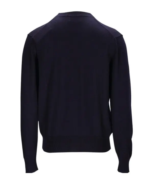 AMI Paris De Coeur Embroidered V-neck Cardigan - Black