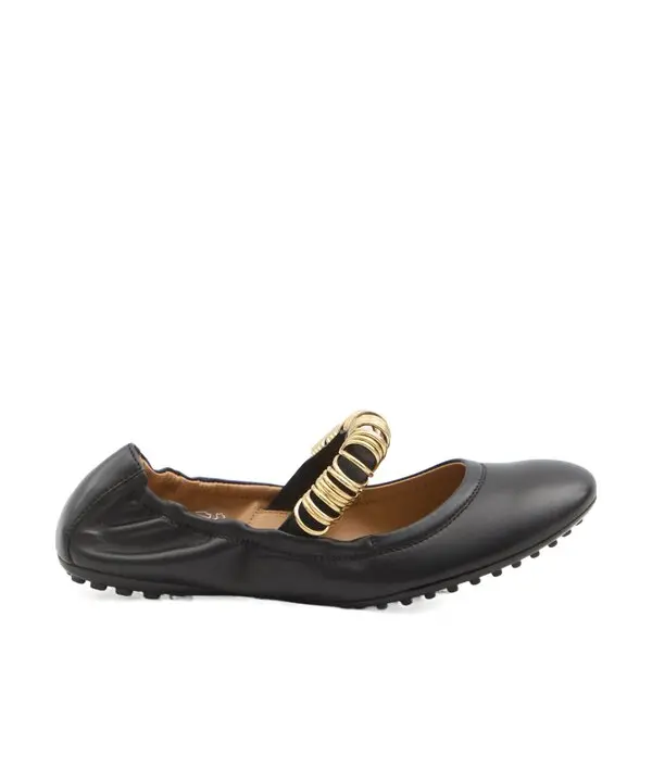 TOD'S Embellished Ballerina Flats - Black
