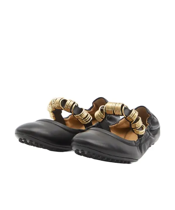 TOD'S Embellished Ballerina Flats - Black