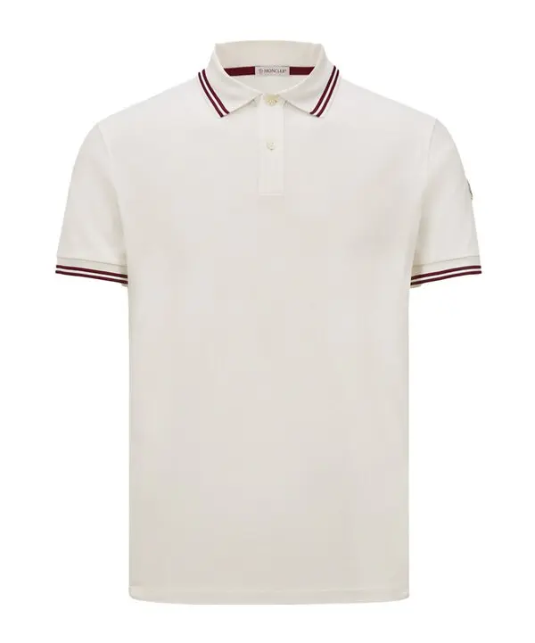 Moncler Logo Patch Short-sleeved Polo Shirt - White