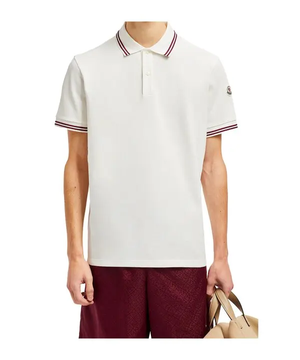 Moncler Logo Patch Short-sleeved Polo Shirt - White