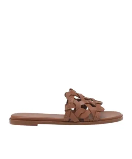 GIANVITO ROSSI Amalfi Interwoven Round Toe Flat Sandals - Brown