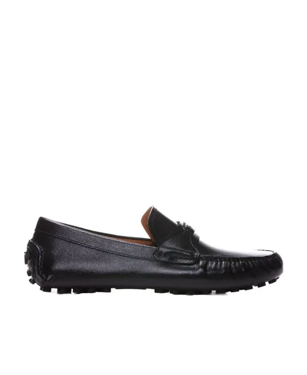 FERRAGAMO Round Toe Loafers - Black