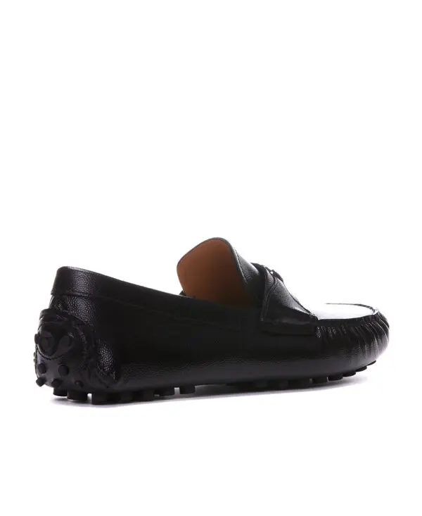 FERRAGAMO Round Toe Loafers - Black