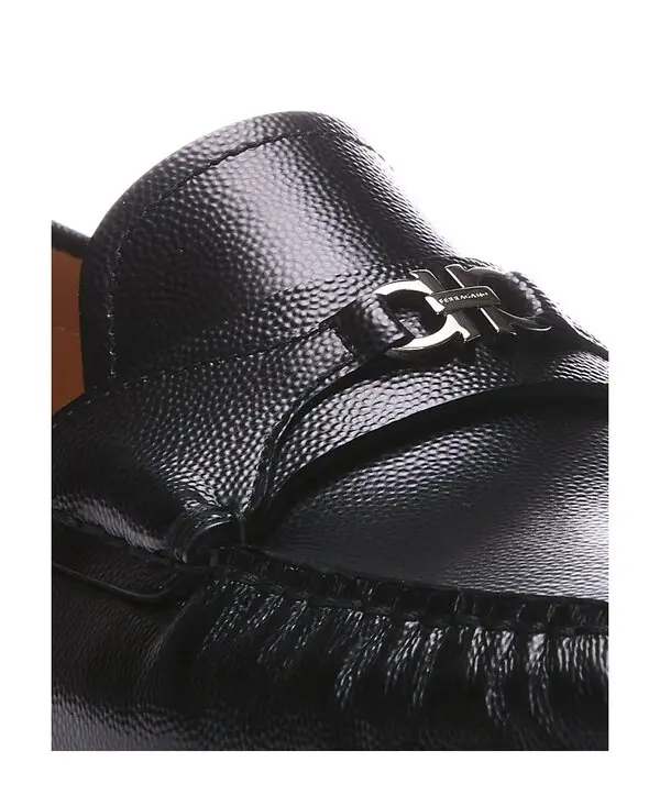 FERRAGAMO Round Toe Loafers - Black
