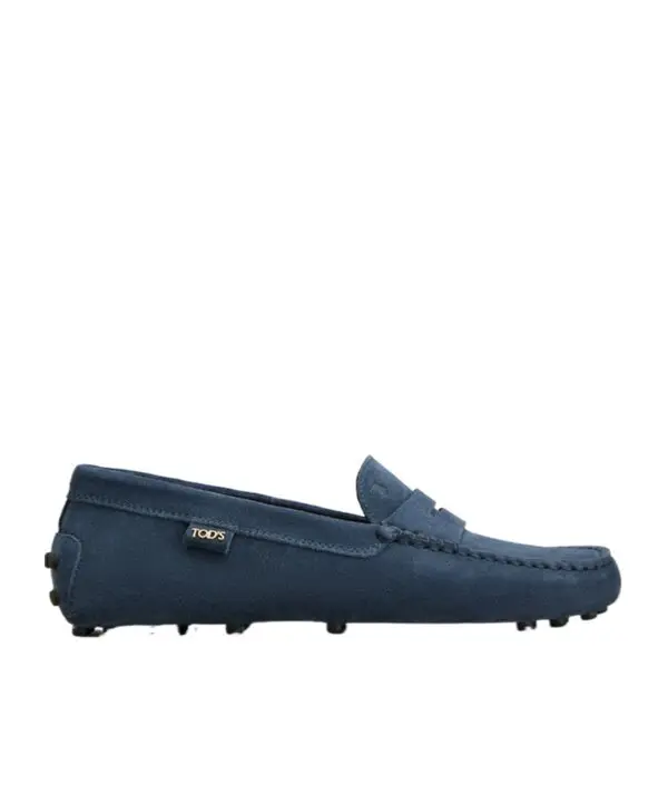 TOD'S Gommino Driving Loafers With Lettering Print - Blue
