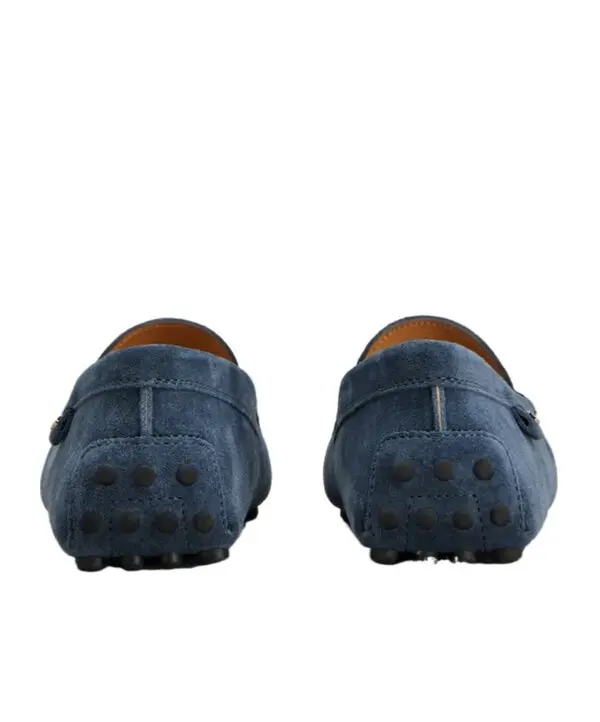 TOD'S Gommino Driving Loafers With Lettering Print - Blue