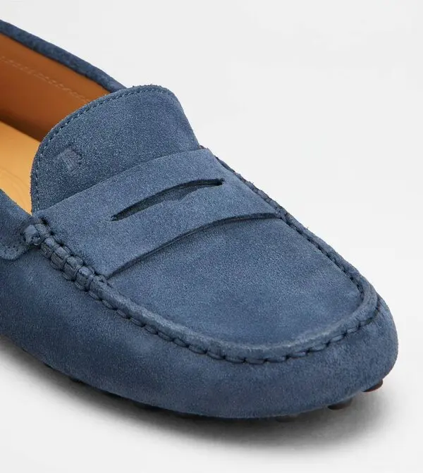 TOD'S Gommino Driving Loafers With Lettering Print - Blue