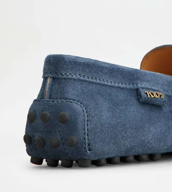 TOD'S Gommino Driving Loafers With Lettering Print - Blue