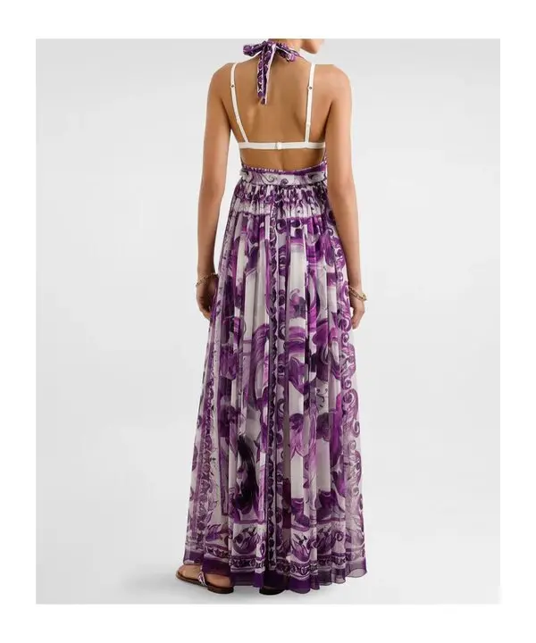 Dolce & Gabbana Majolica Print Maxi Dress - Multi-color