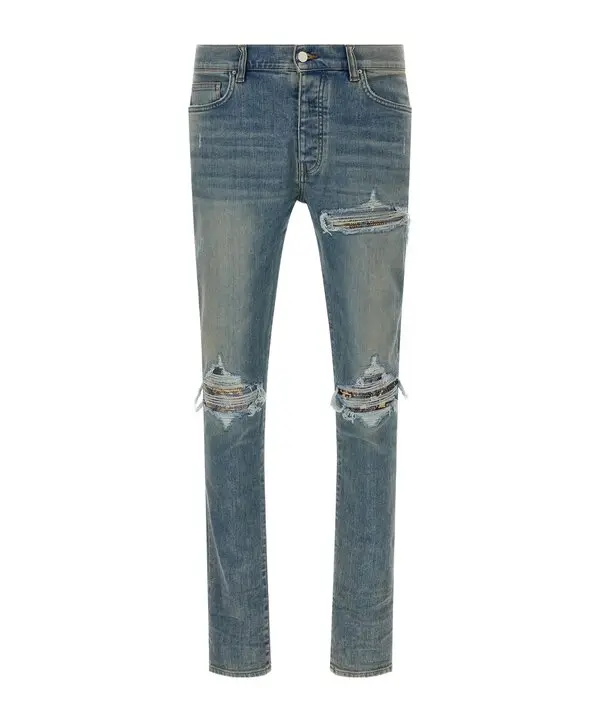 Amiri Belt Loop Distressed Denim Trousers - Blue