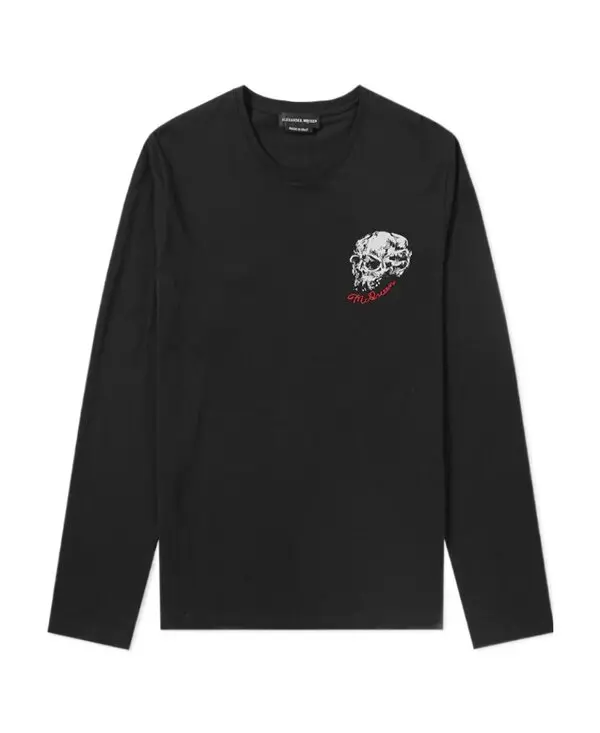 Alexander McQueen T-shirt With Round Neck And Long Sleeves