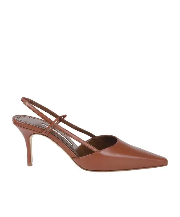 Manolo Blahnik Pointed Toe Stiletto High Heels - Brown