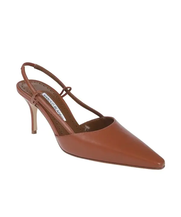 Manolo Blahnik Pointed Toe Stiletto High Heels - Brown