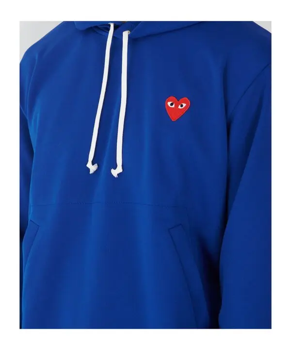 Play Comme Des Garcon Embroidered Heart Hoodie - Blue