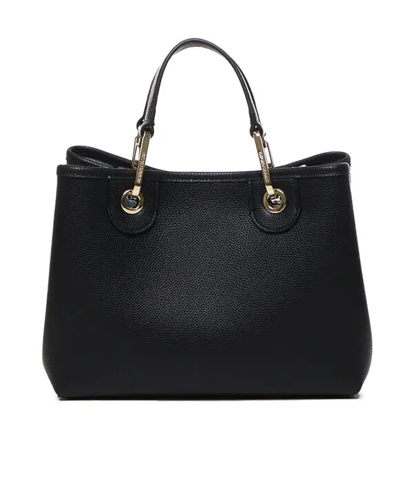 Emporio Armani Logo Stamp Shopping Bag - Black