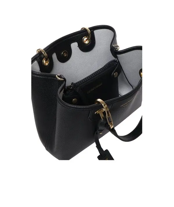 Emporio Armani Logo Stamp Shopping Bag - Black