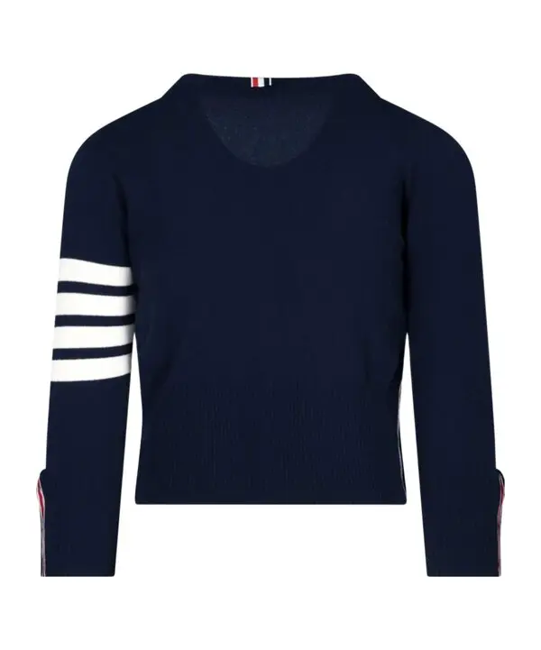 Thom Browne 4-bar Button-up Knit Cardigan - No