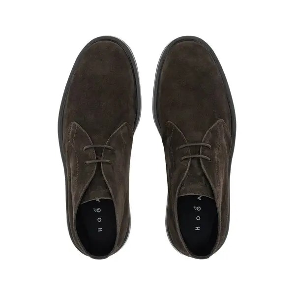 Hogan Lace-up Suede Desert Boots - Brown