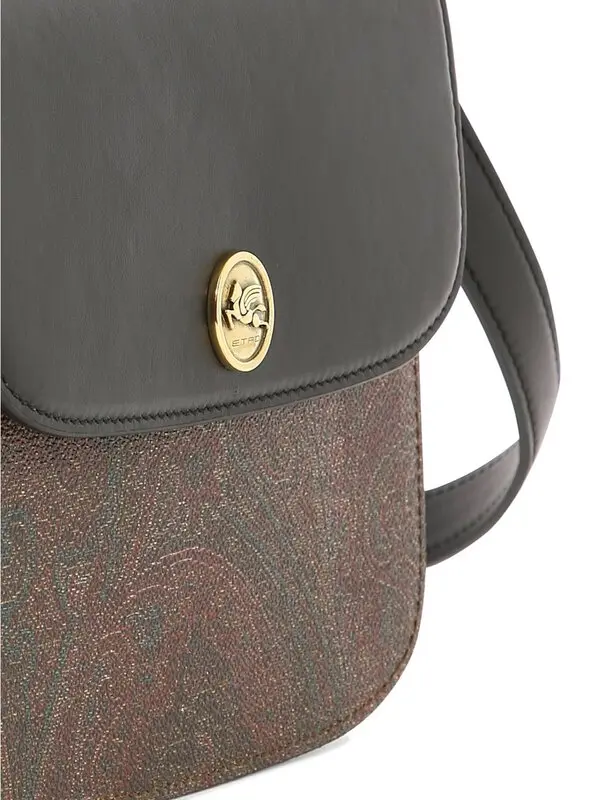 Etro Paisley Printed Logo Plaque Crossbody Bag