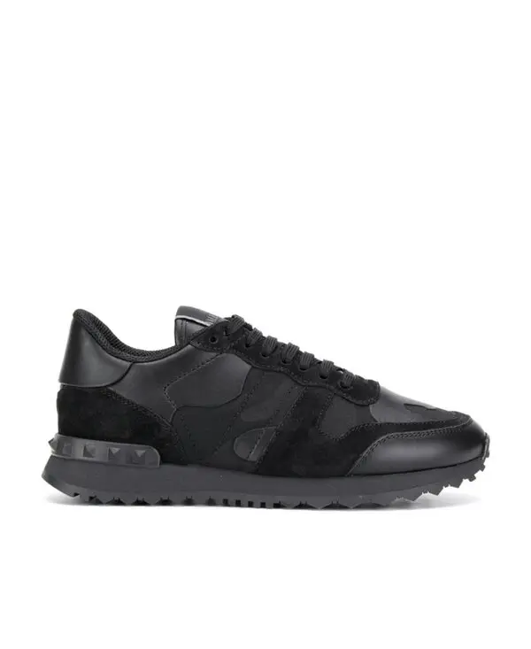 Valentino Garavani Rockrunner Camouflage Low-top Sneakers - Black