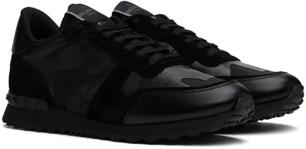 Valentino Garavani Rockrunner Camouflage Low-top Sneakers - Black
