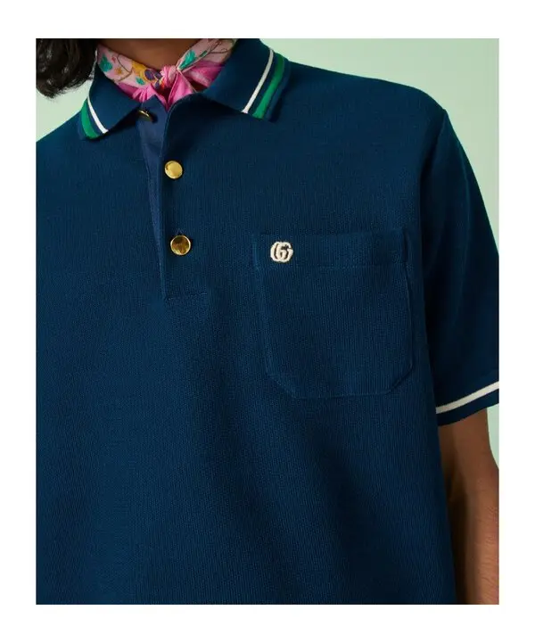 Gucci Gg Embroidered Polo Shirt