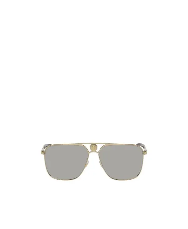 Versace Aviator Logo Sunglasses - Gray