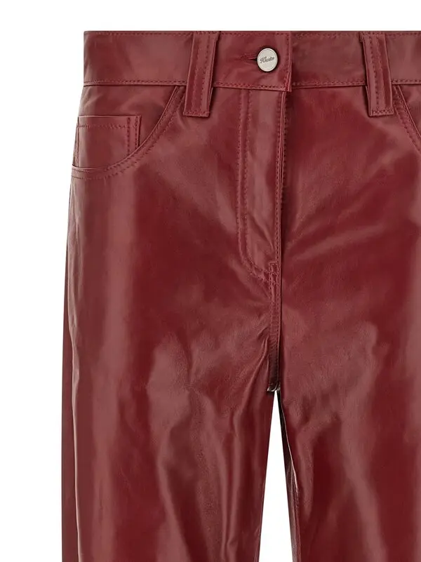 Khaite Callum Straight Leg Trousers - Garnet Leather