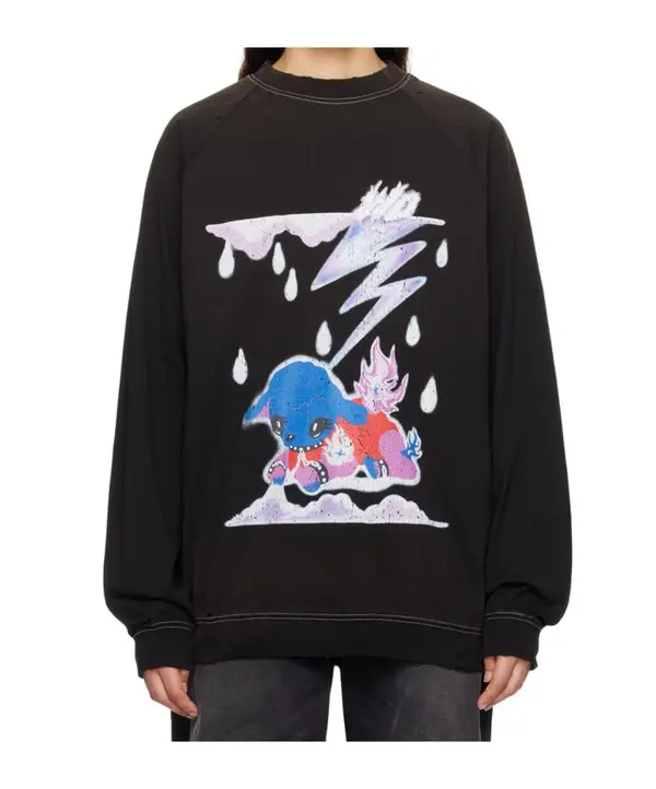 We11Done Graphic Print Cotton Hoodie