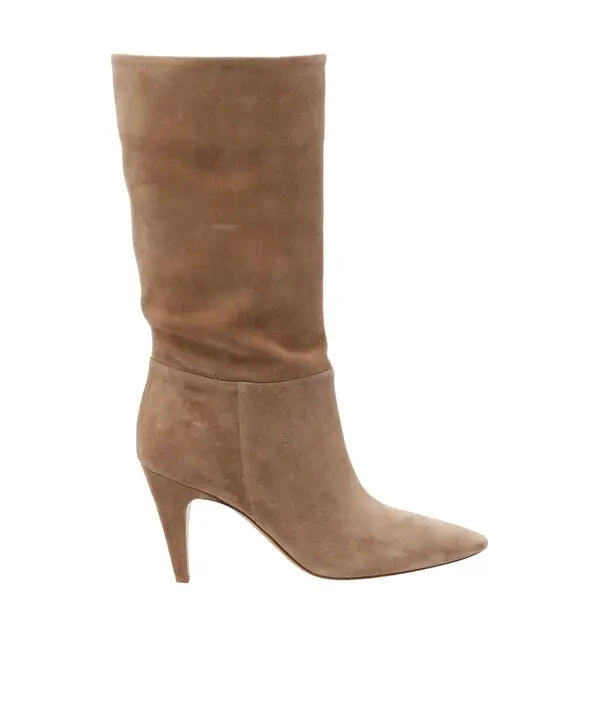 GIANVITO ROSSI Elise Almond Toe High Heel Boots - Brown