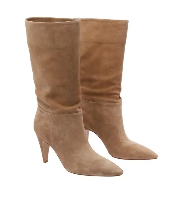 GIANVITO ROSSI Elise Almond Toe High Heel Boots - Brown