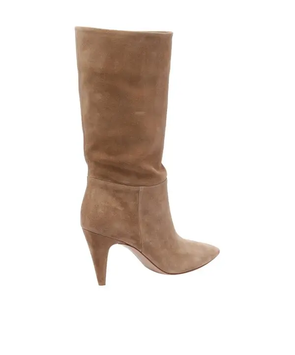 GIANVITO ROSSI Elise Almond Toe High Heel Boots - Brown