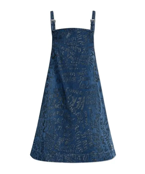 Versace Glitter Finish Denim Dress - Navy Blue
