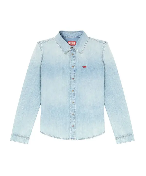 DIESEL® De-eazy Logo Embroidered Denim Shirt