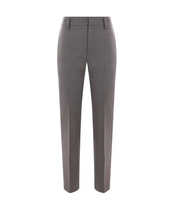 Brunello Cucinelli Mélange Effect Tailored Trousers - Gray