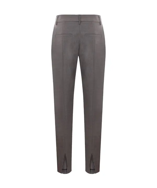 Brunello Cucinelli Mélange Effect Tailored Trousers - Gray
