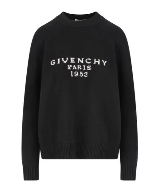 Givenchy Wool Cashmere Sweater With Signature Appliqu - Black