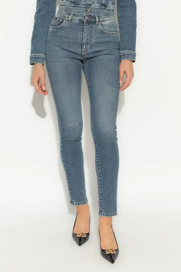 Dolce & Gabbana Logo Plaque Skinny Jeans