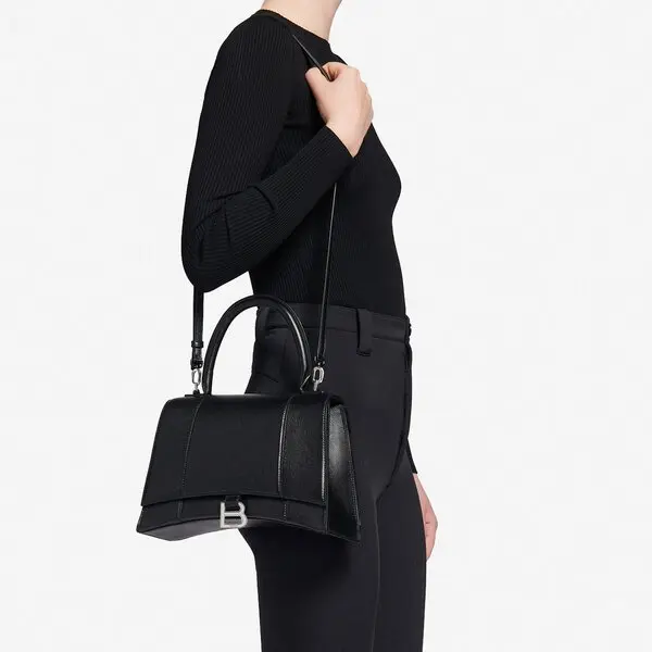 Balenciaga Hourglass Top Handle Bag - Black