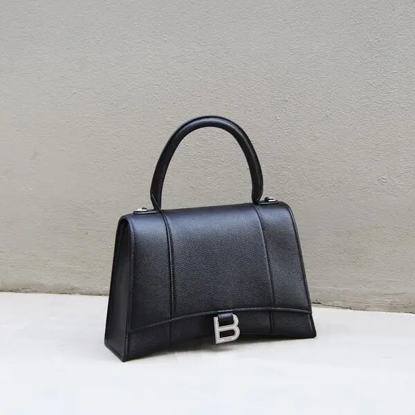 Balenciaga Hourglass Top Handle Bag - Black