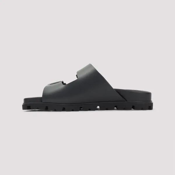 Prada Rubber Slides With Buckle Detailing