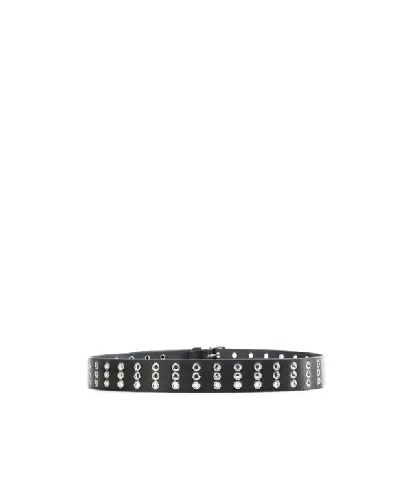 ANN DEMEULEMEESTER Eyelet-embellished Leather Belt