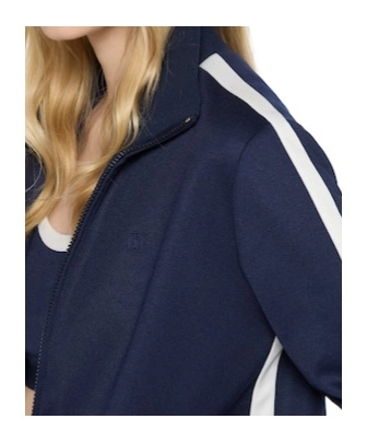 Gucci Technical Jersey Zip Jacket With Embossed Double G - Dark Blue