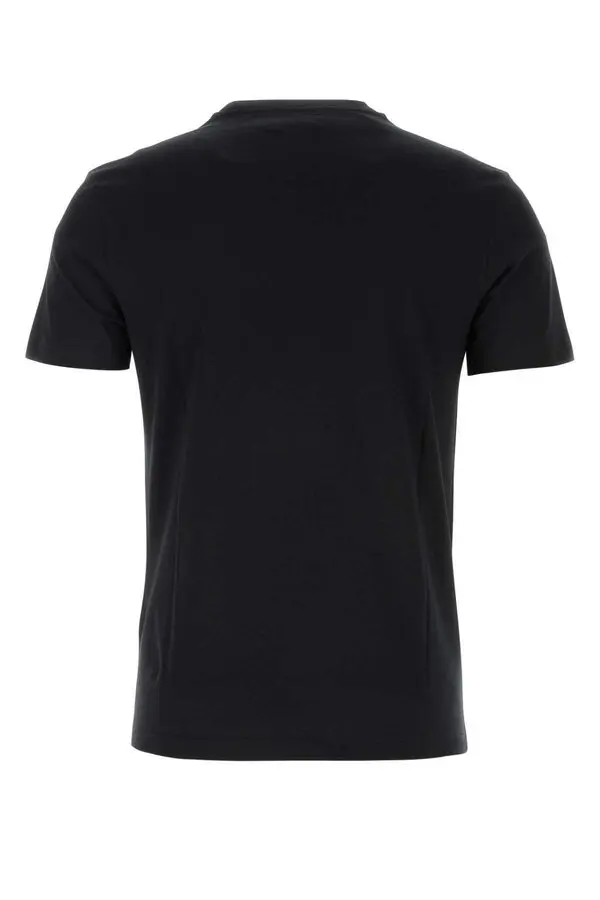 Versace Logo Embroidered Crewneck T-shirt - Black