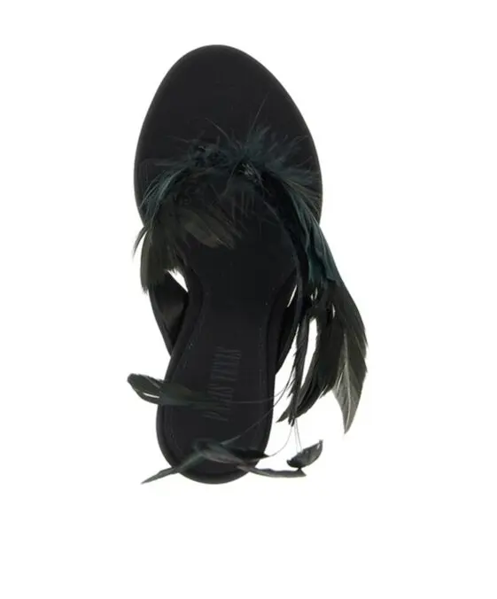 Paris Texas Feather Thong Mules