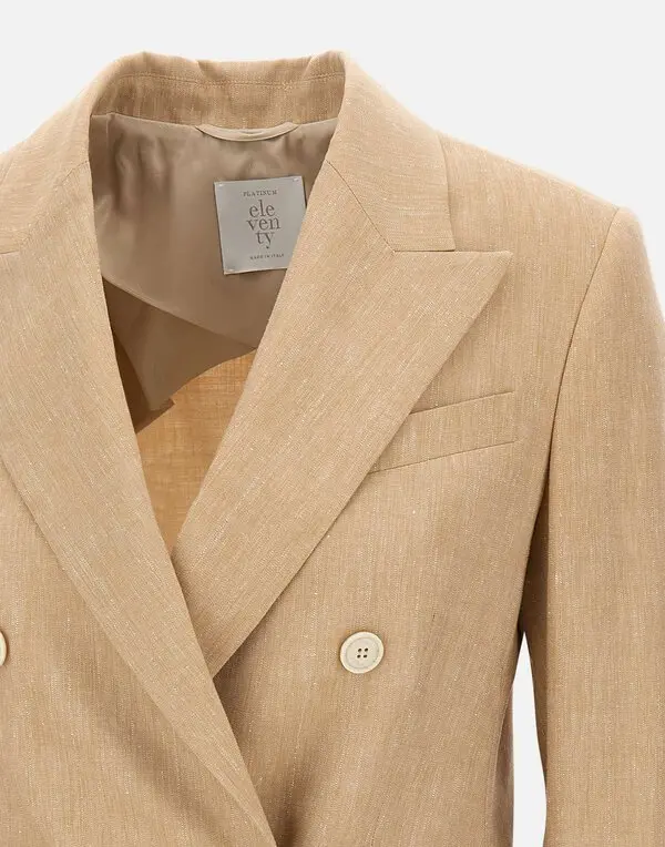 Eleventy Double-breasted Peak-lapel Blazer - Nude