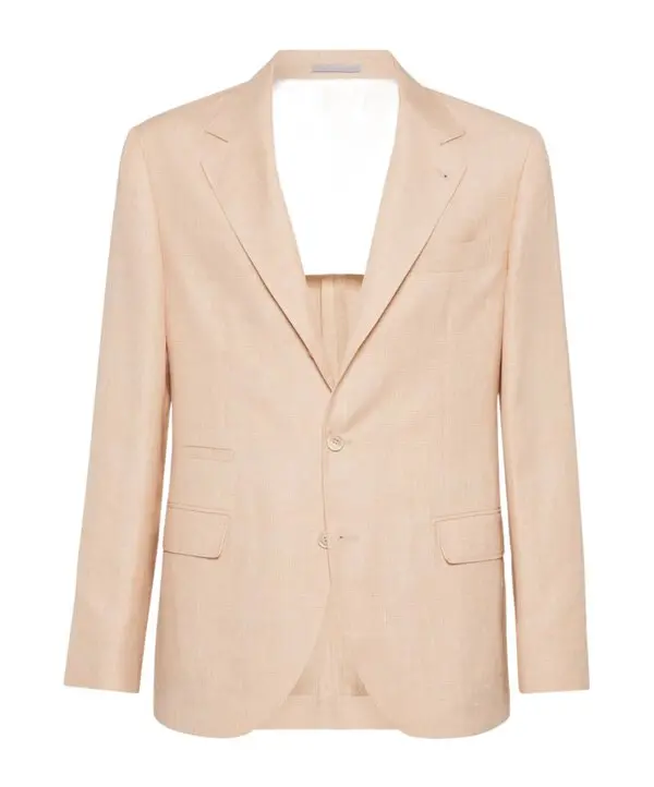 Brunello Cucinelli Prince Of Wales Deconstructed Blazer - Light Brown