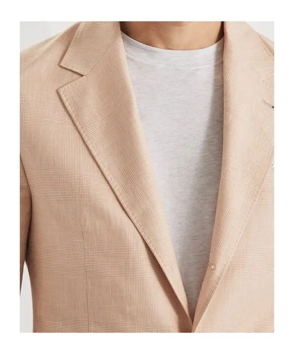 Brunello Cucinelli Prince Of Wales Deconstructed Blazer - Light Brown