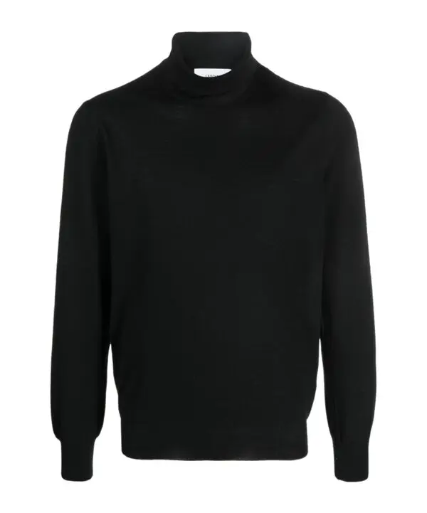 LARDINI Roll-neck Knitted Jumper - Black